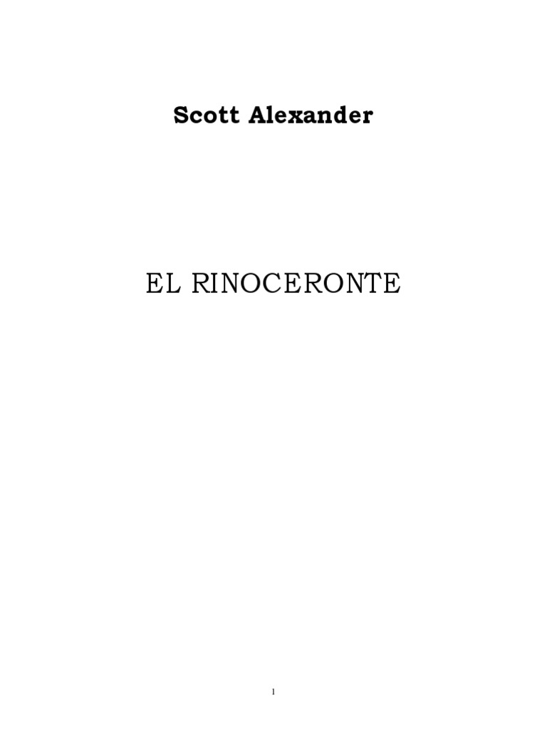 El Rinoceronte - Scott Alexander | PDF | Selva | Vacas