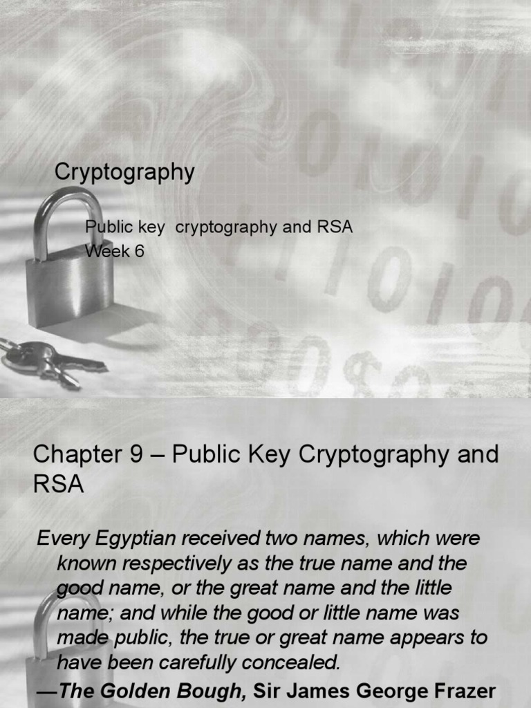 Week 6 - Cryptography - RSA | PDF | Public Key Cryptography | Key ...