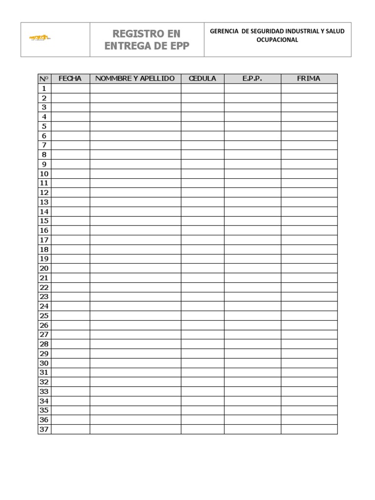 Formato Entrega de Epp | PDF