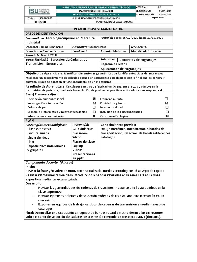 Manjarrés PC4 Mecanismos | PDF | Engranaje | Cognición