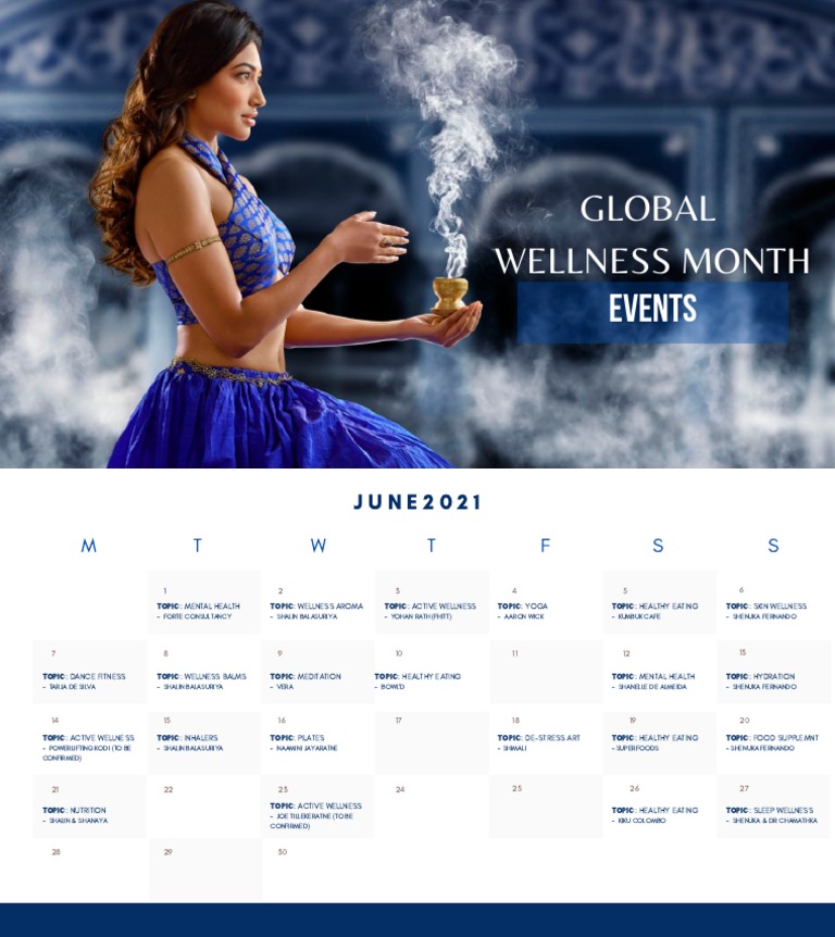 Global Wellness Month Events Calendar | PDF | Life Skills | Food And Drink