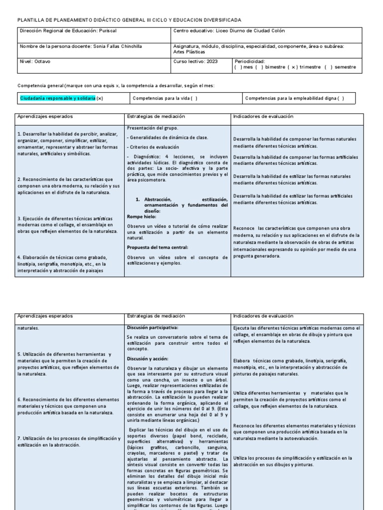 Octavo Artes 2023 Primer Trimestre | PDF | Diseño | Dibujo