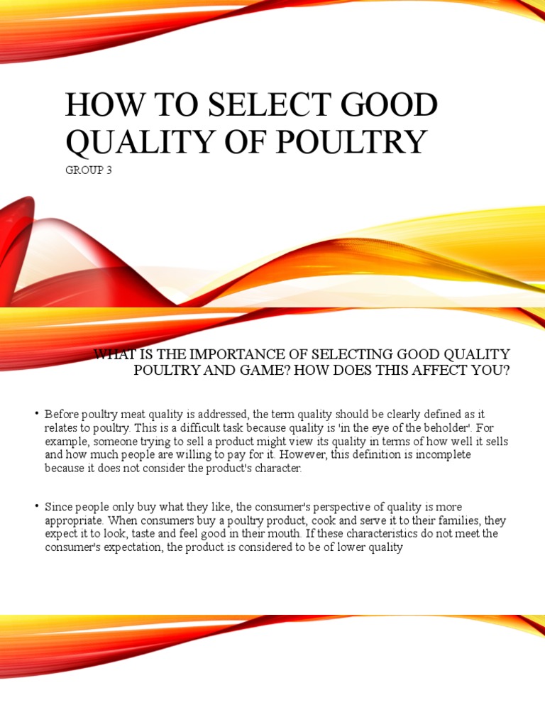 How To Select Good Quality of Poultry | PDF | Meat | Refrigerator
