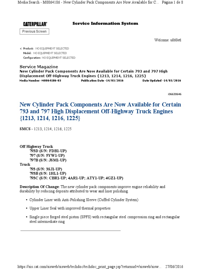 M0064186 New Cylinder Pack Components Are Now Available for Certain 793 ...