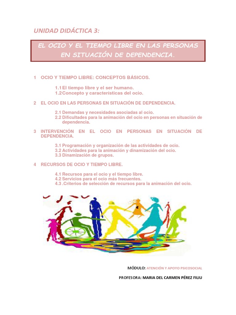 UT 3. El ocio y el tiempo libre en las personas en situación de ...