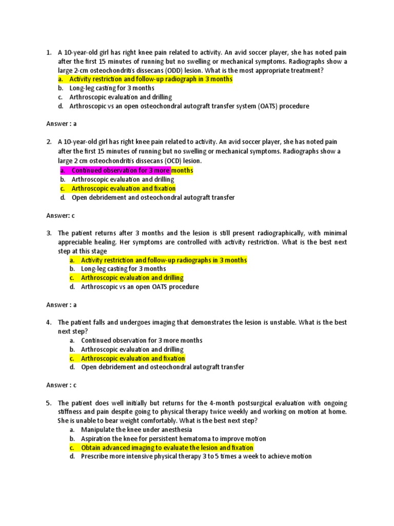 MCQ 050421 + Jawaban | PDF | Knee | Shoulder