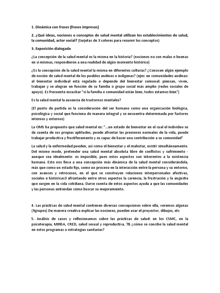 Nociones de Salud Mental | PDF | Salud mental | Mente