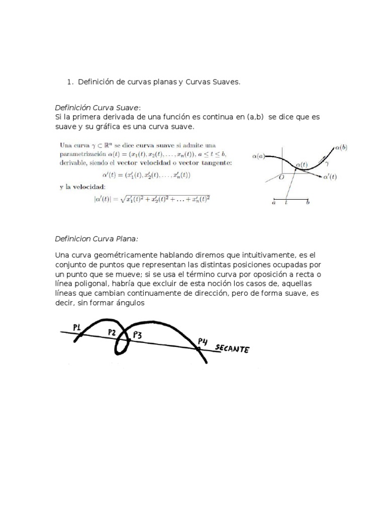 Definición de Curvas Planas y Curvas Suaves | PDF