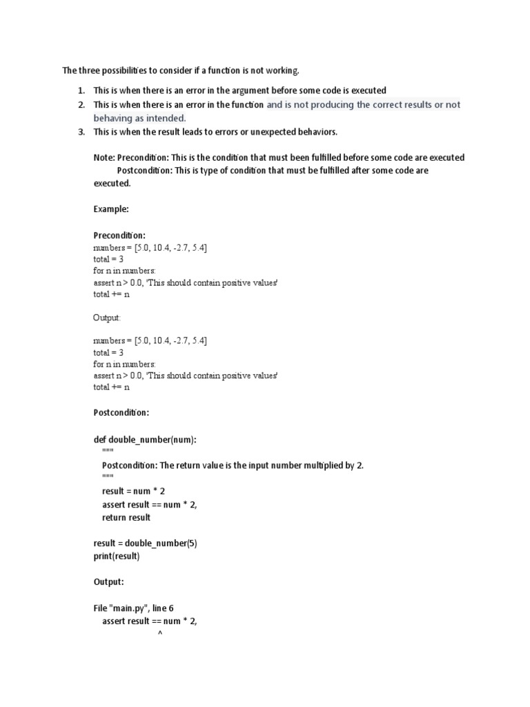 The Three Possibilities To Consider If A Function Is Not Working | PDF