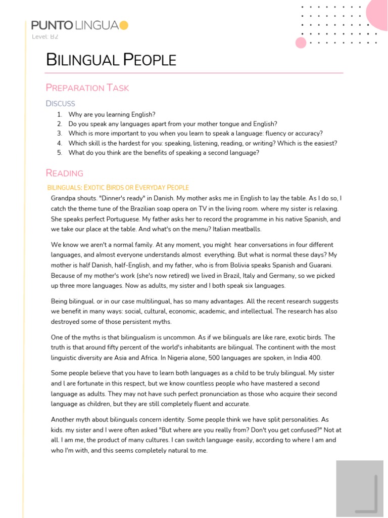 B2 - Bilingual People | PDF | Multilingualism | Language Acquisition