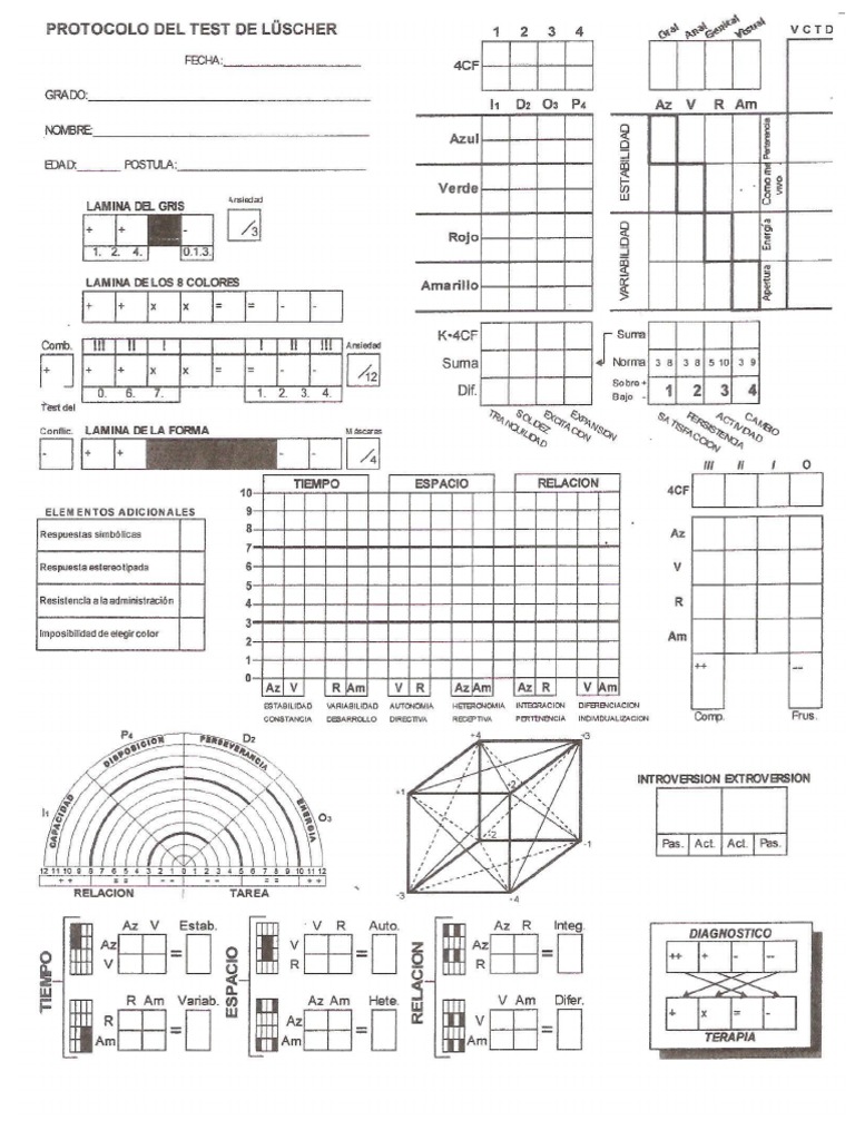Protocolo Luscher Nuevo y Antiguo | PDF