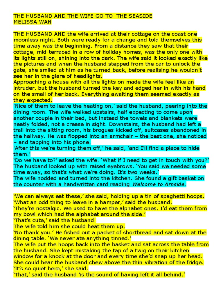 The Husband and The Wife Go To The Seaside | PDF