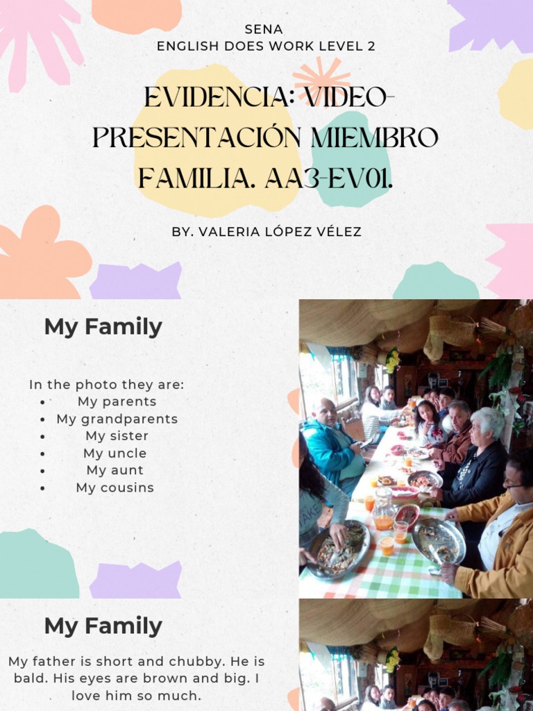 Evidencia Video-Presentación Miembro Familia. AA3-EV01. | PDF