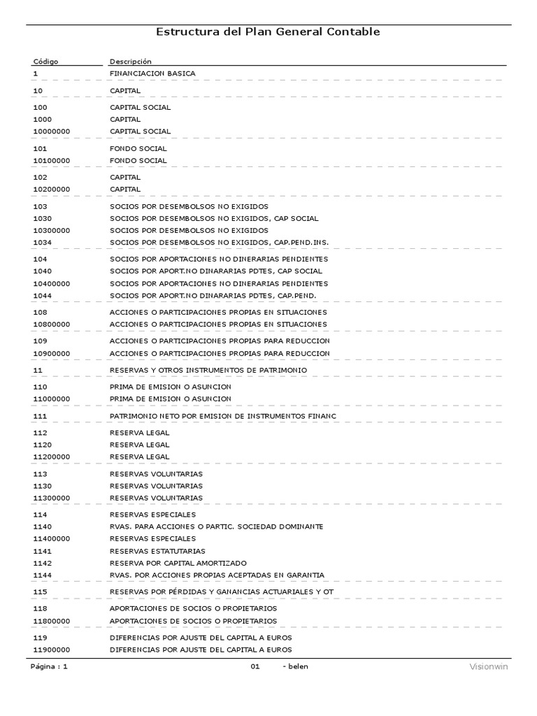 Estructura Del Plan General Contable | PDF | Compartir (Finanzas) | Dividendo