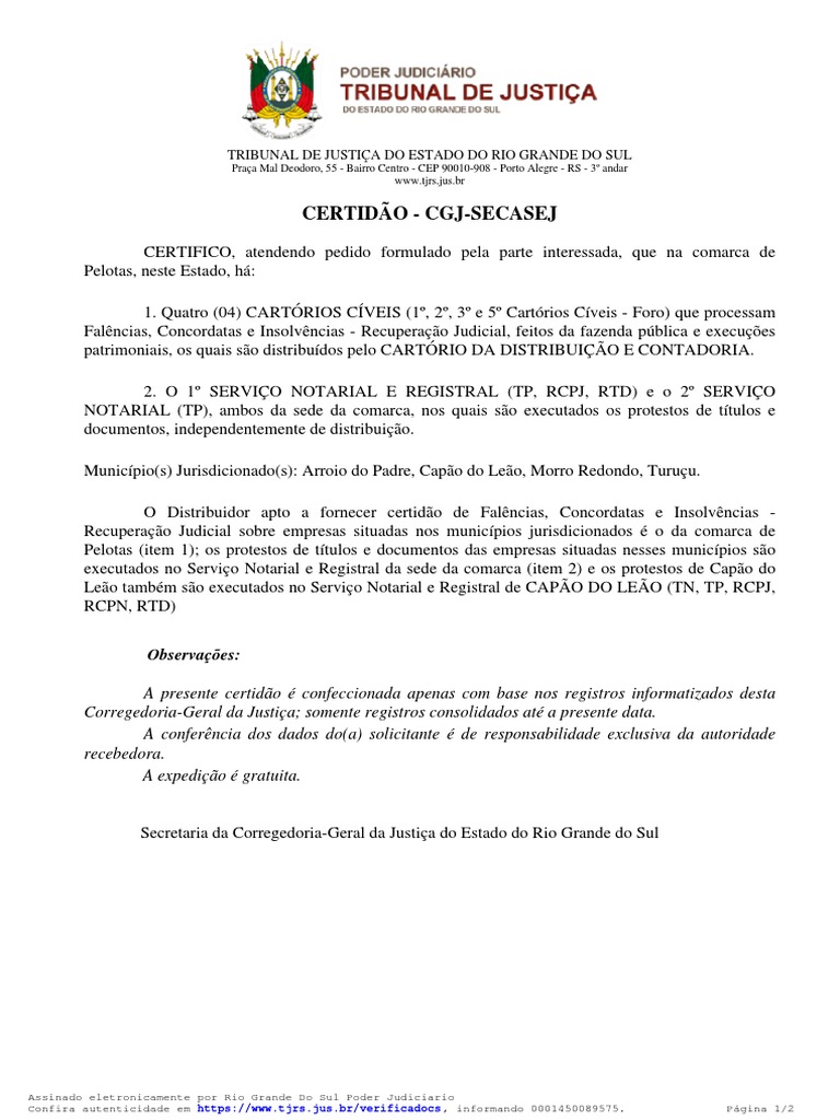 Certidao Falencia | PDF