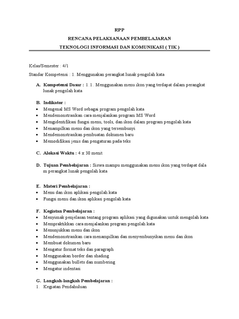 RPP Tik | PDF