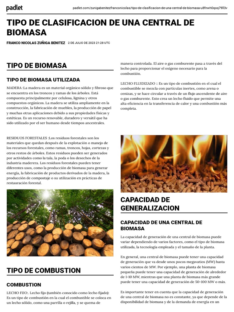 CLASIFICACION | PDF | Biomasa | Madera