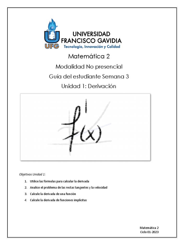 Guia Del Estudiante Unidad 1 Semana 3 | PDF | Derivado | Matemáticas