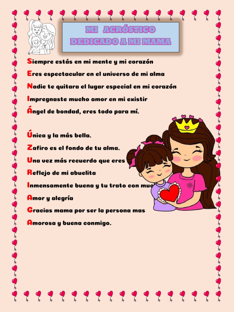 Acróstico Dedicado a Mamá | PDF