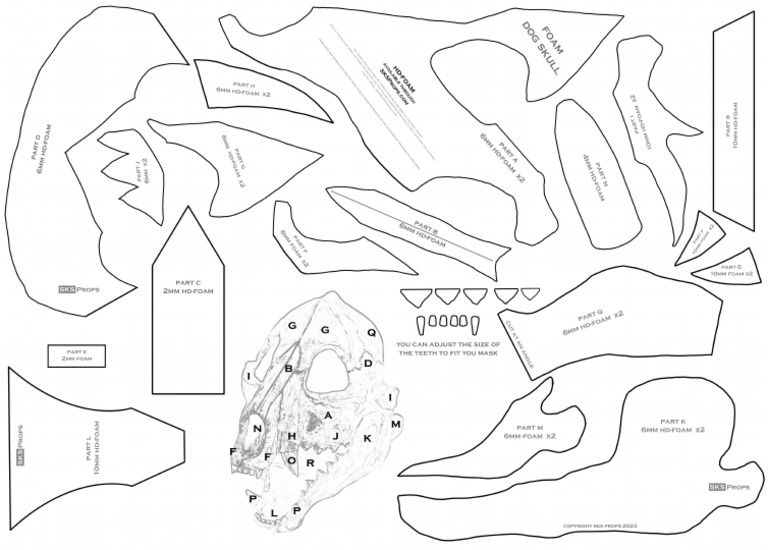 Dog Skull Mask Template SKS Props | PDF