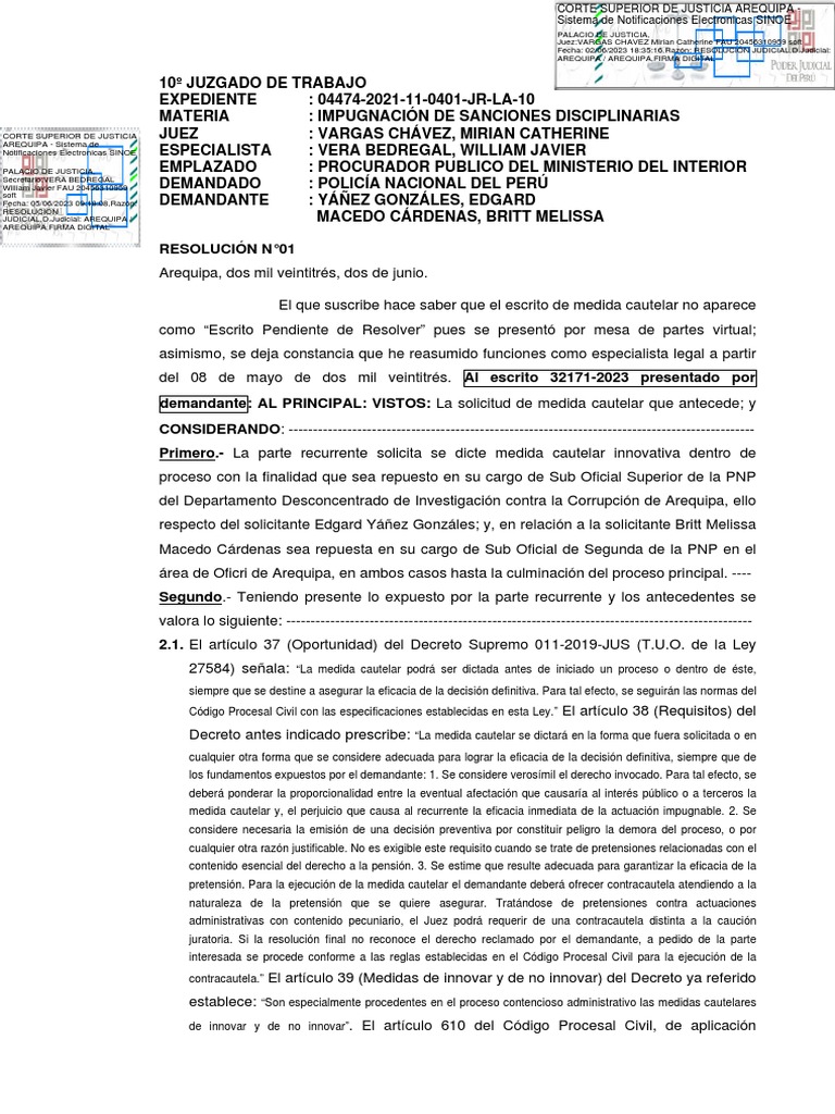 Res 20210447411144026000060467 | PDF | Mandato | Ley procesal