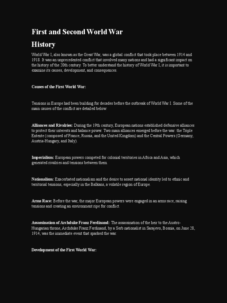 First and Second World War | PDF | World War I | World War II