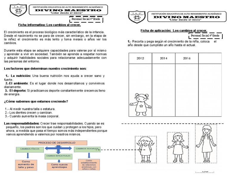 Cambios al Crecer: Actividades para Niños | PDF