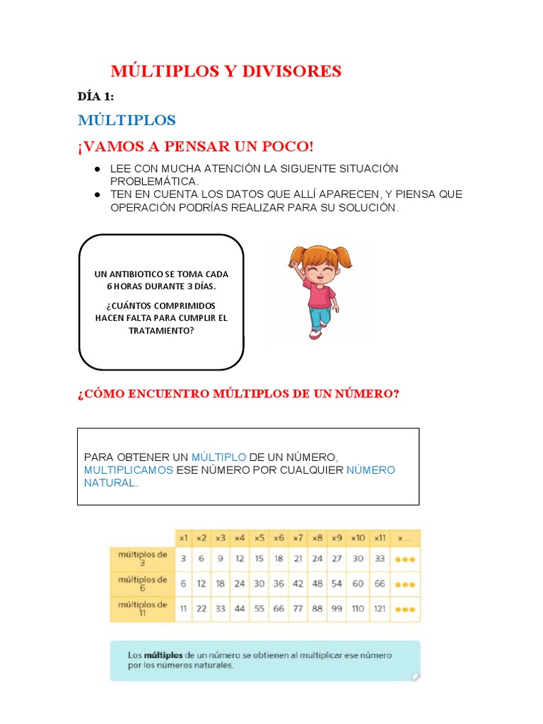 Multiplos y Divisores | PDF | División (Matemáticas) | Álgebra abstracta