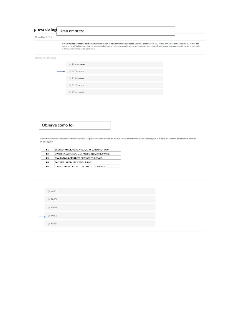 Gabarito Da Prova de Lógica Across RESPOSTAS | PDF | Métodos e Materiais de Ensino | Tecnologia ...
