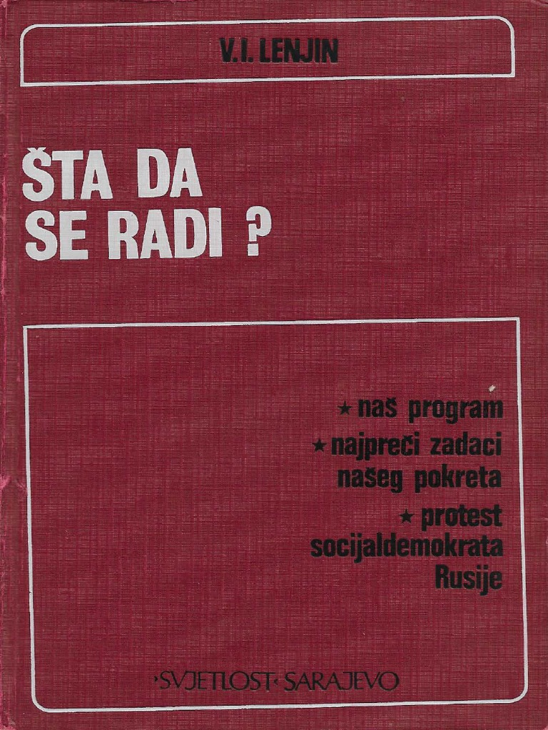 V. I. Lenjin - Šta Da Se Radi | PDF