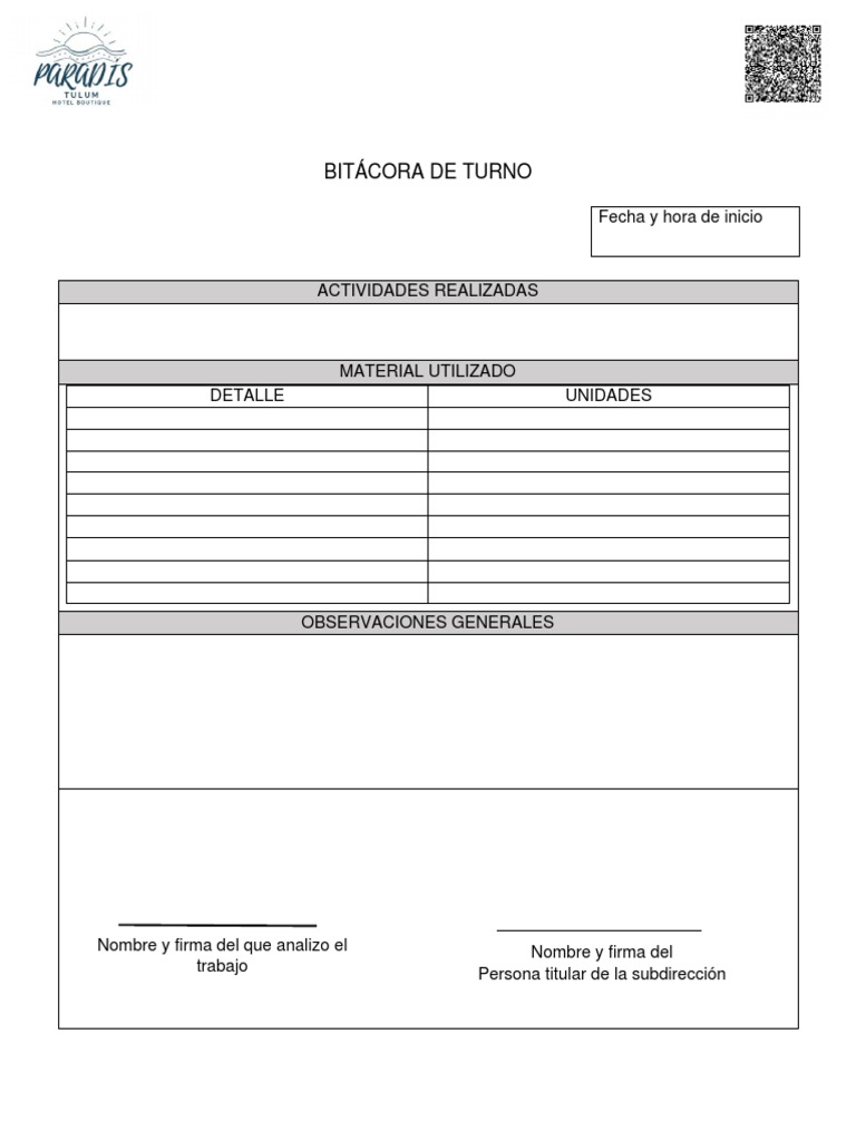 Bitacora y reporte diario | PDF