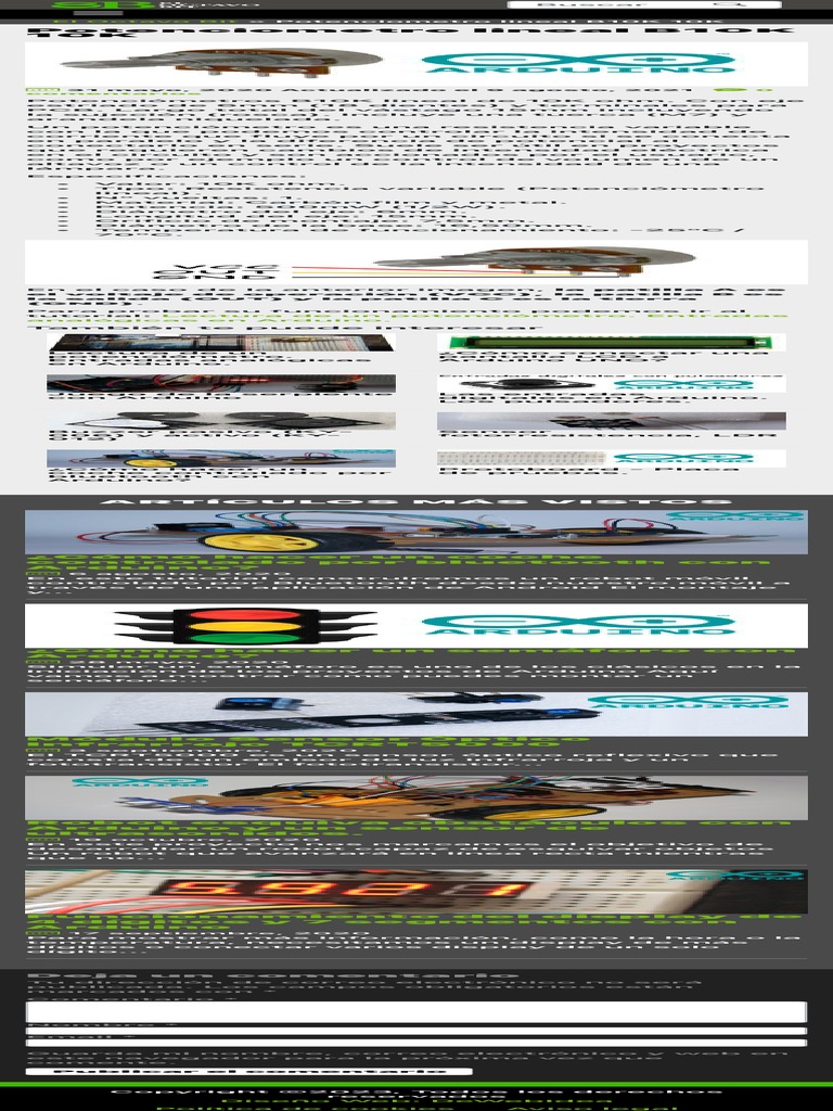 Potenciometro Lineal B10k 10k Modulos Para Arduino Pdf Corriente