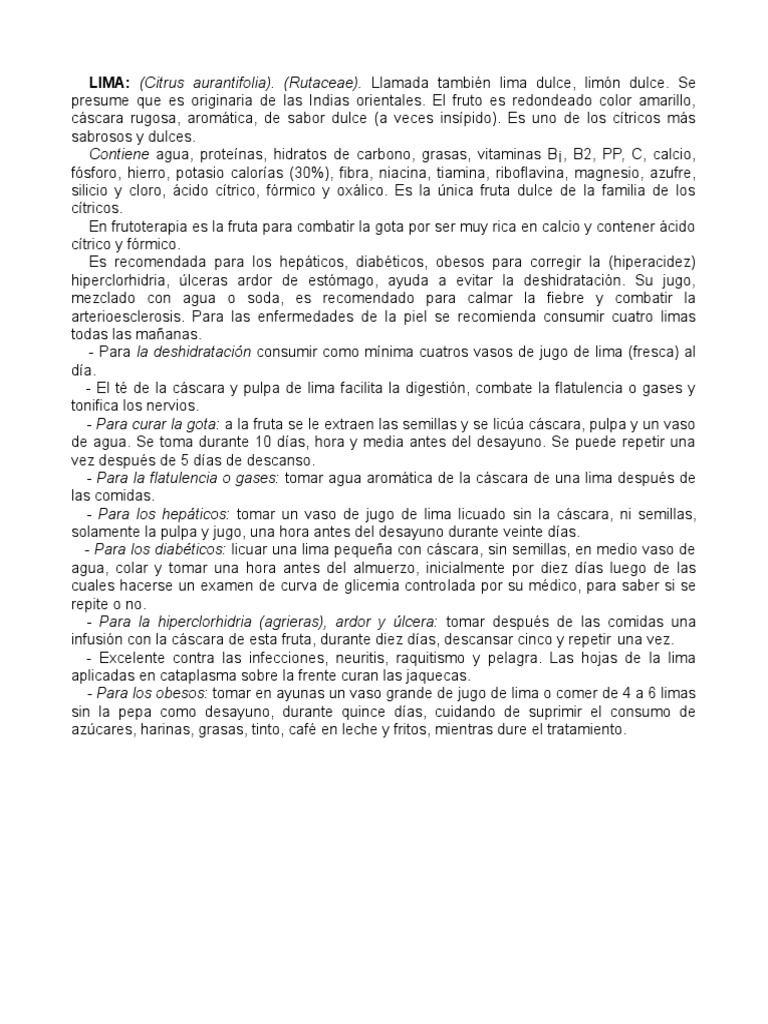 La Lima | PDF | Fruta lima) | Agrios