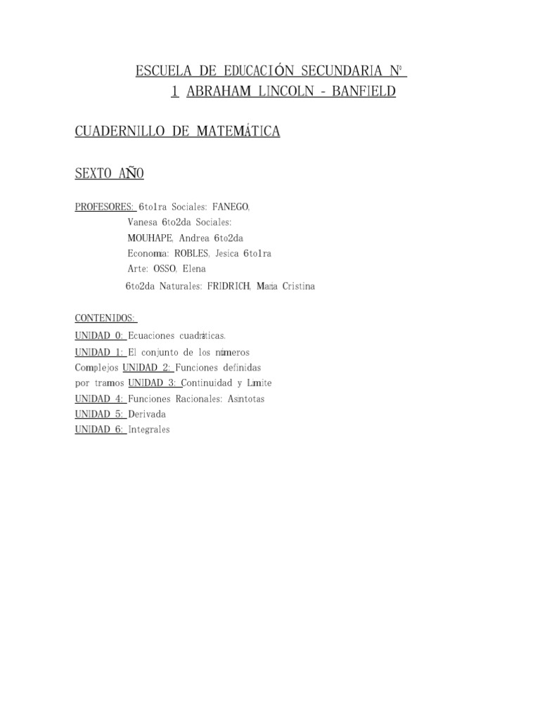 Modulo Matematica Sexto Secundaria 1 | PDF | Ecuaciones | Raíz cuadrada