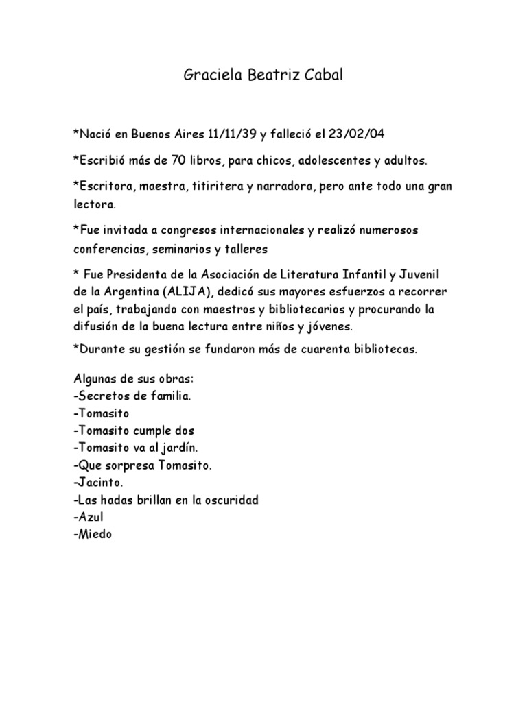 Graciela Beatriz Cabal | PDF