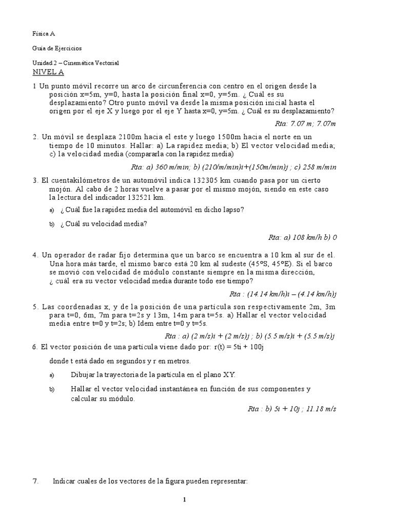 Cinematica Vectorial Pdf Velocidad Vector Euclidiano