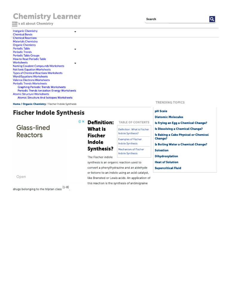 Indole Synthesis | PDF