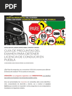 Simulador Examen Licencia Leon Gto | PDF | Semáforo | Licencia de conducir