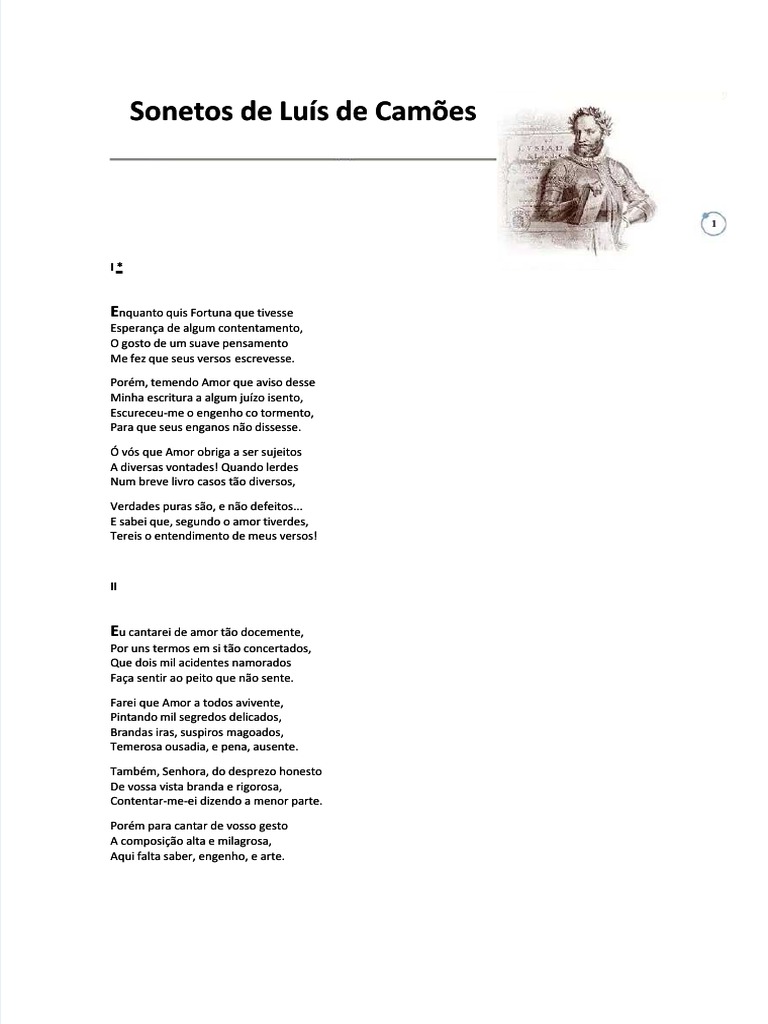 Sonetos - Camões | PDF | Amor | Pensamento
