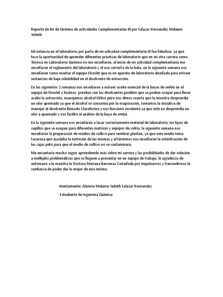 Reporte Actividad Complementaria III | PDF