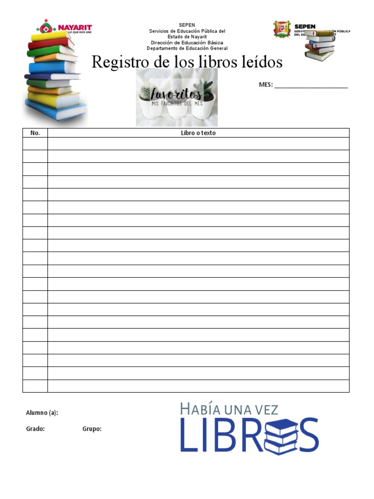 Lectura Diaria - Registro de Libros | PDF