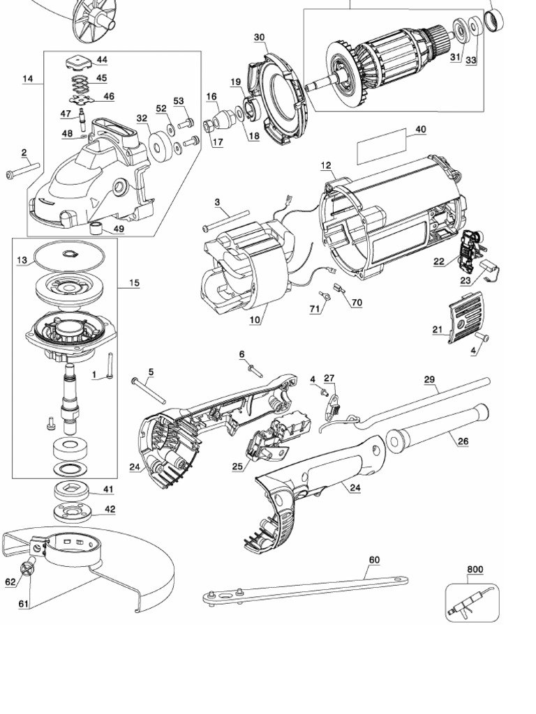 Despiece de Esmeril Dewalt D28490-B3 | PDF | Screw | Mechanical Engineering