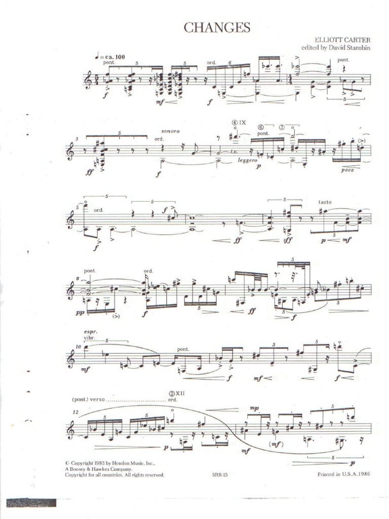 Changes Elliott Carter | PDF