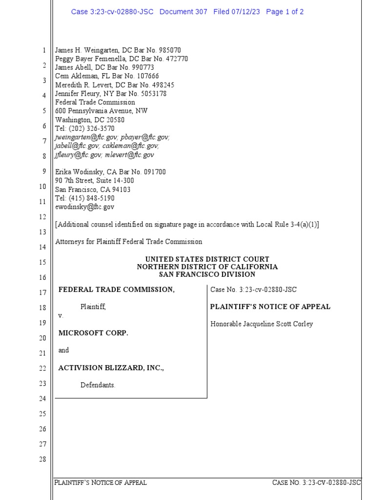 FTC v. Microsoft | PDF | Federal Trade Commission | American Government