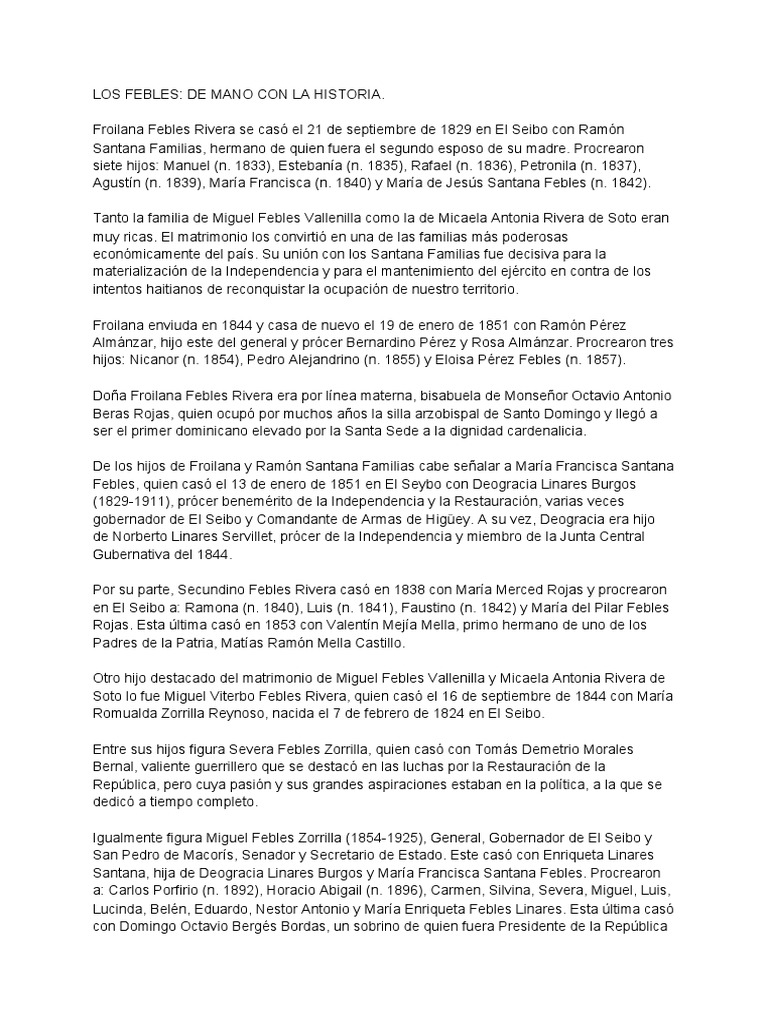 El Apellido Febles | PDF | America latina | República Dominicana