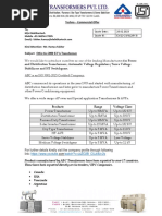 Technical Data Sheet - 250kva Transformers | PDF | Transformer ...