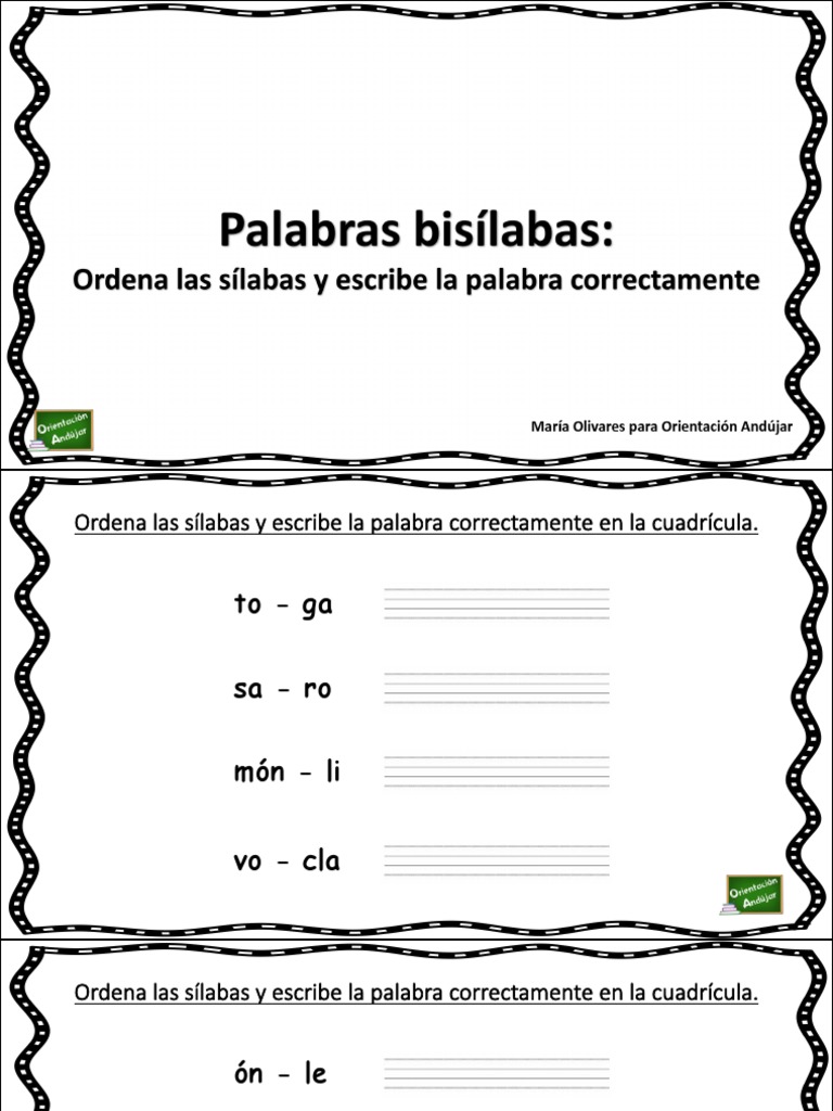 Lectoescritura Palabras Bisilabas | PDF