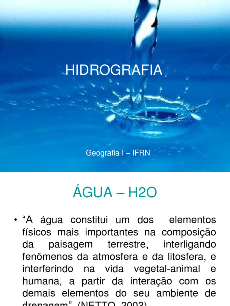 HIDROGRAFIA | PDF | Água | Rio