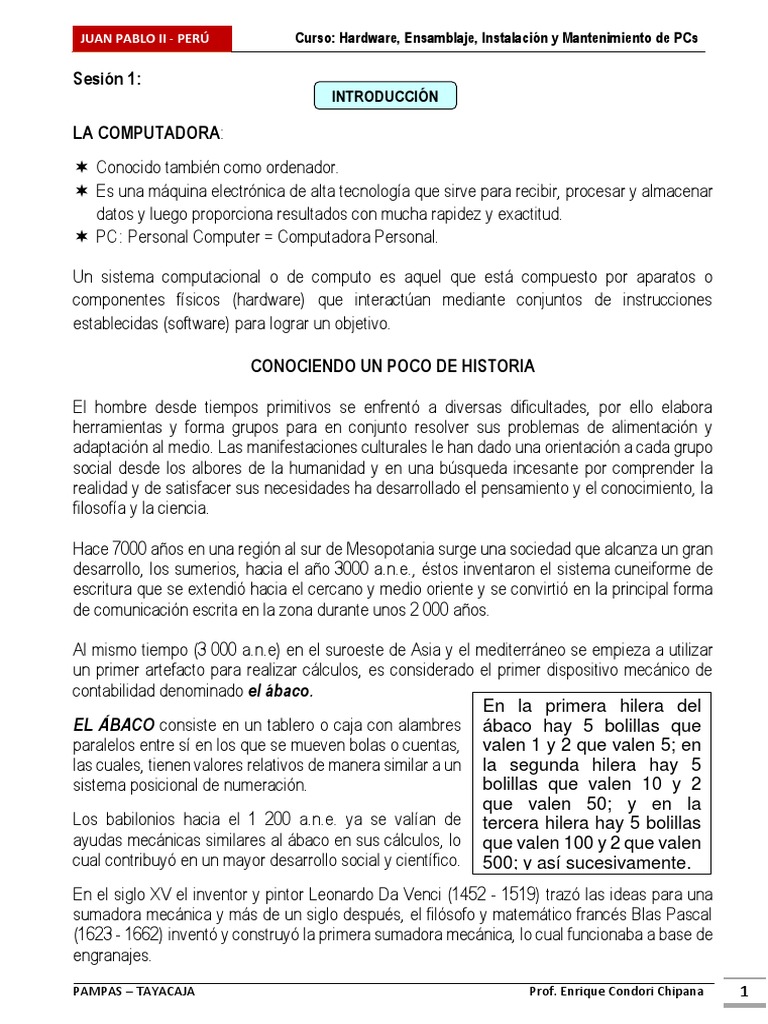 Introducción LA COMPUTADORA | PDF | Circuito integrado | Microprocesador
