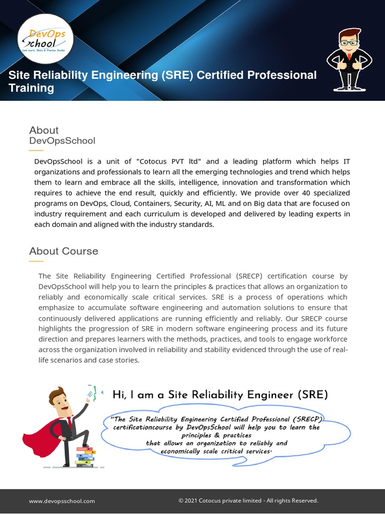 Site Reliability Engineering Sre Certification Training Course | PDF | Search Engine Indexing ...